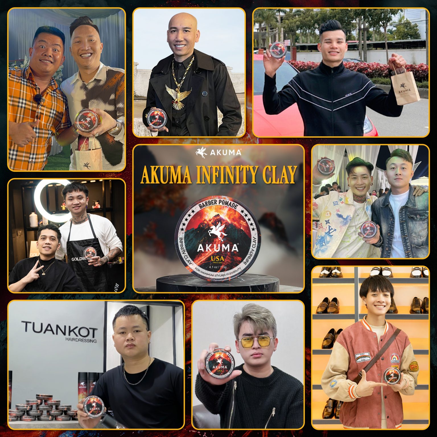 Combo Dầu gội + Sáp AKUMA Infinity Clay 56g (Tặng lược LTK01) - Sáp ...