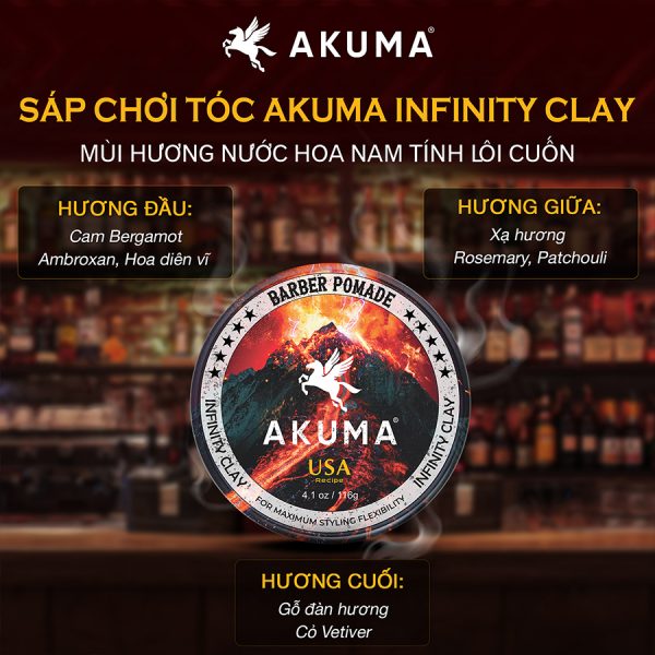 Sáp vuốt tóc AKUMA INFINITY CLAY 116g - Sáp chơi tóc AKUMA
